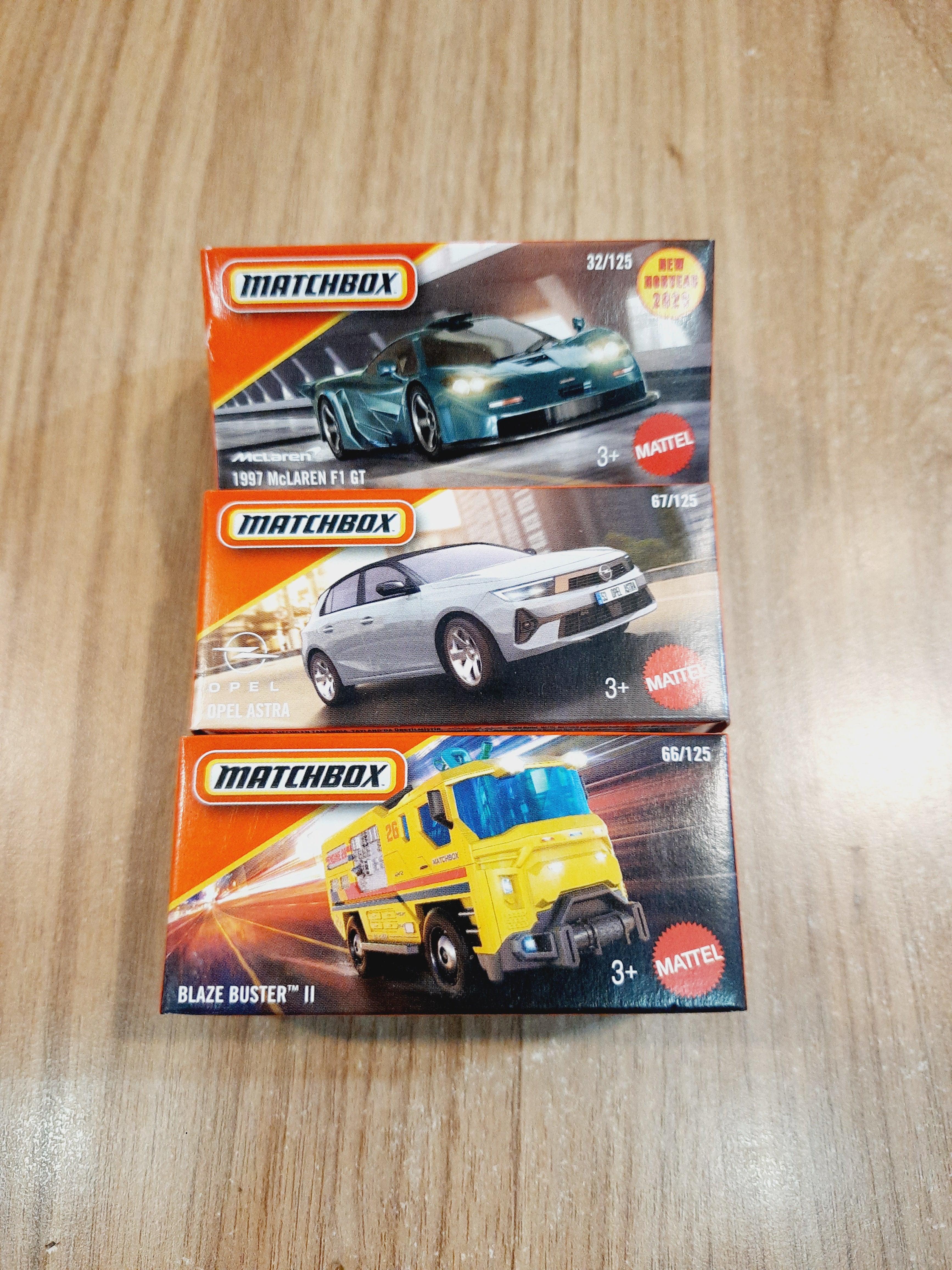Matchbox 1997 Mclaren F1 GT, Opel Astra & Blaze Buster II Diecast Scal ...